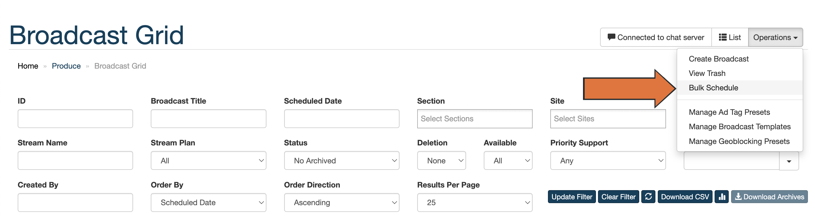 Bulk Broadcast Scheduling • Hudl Support
