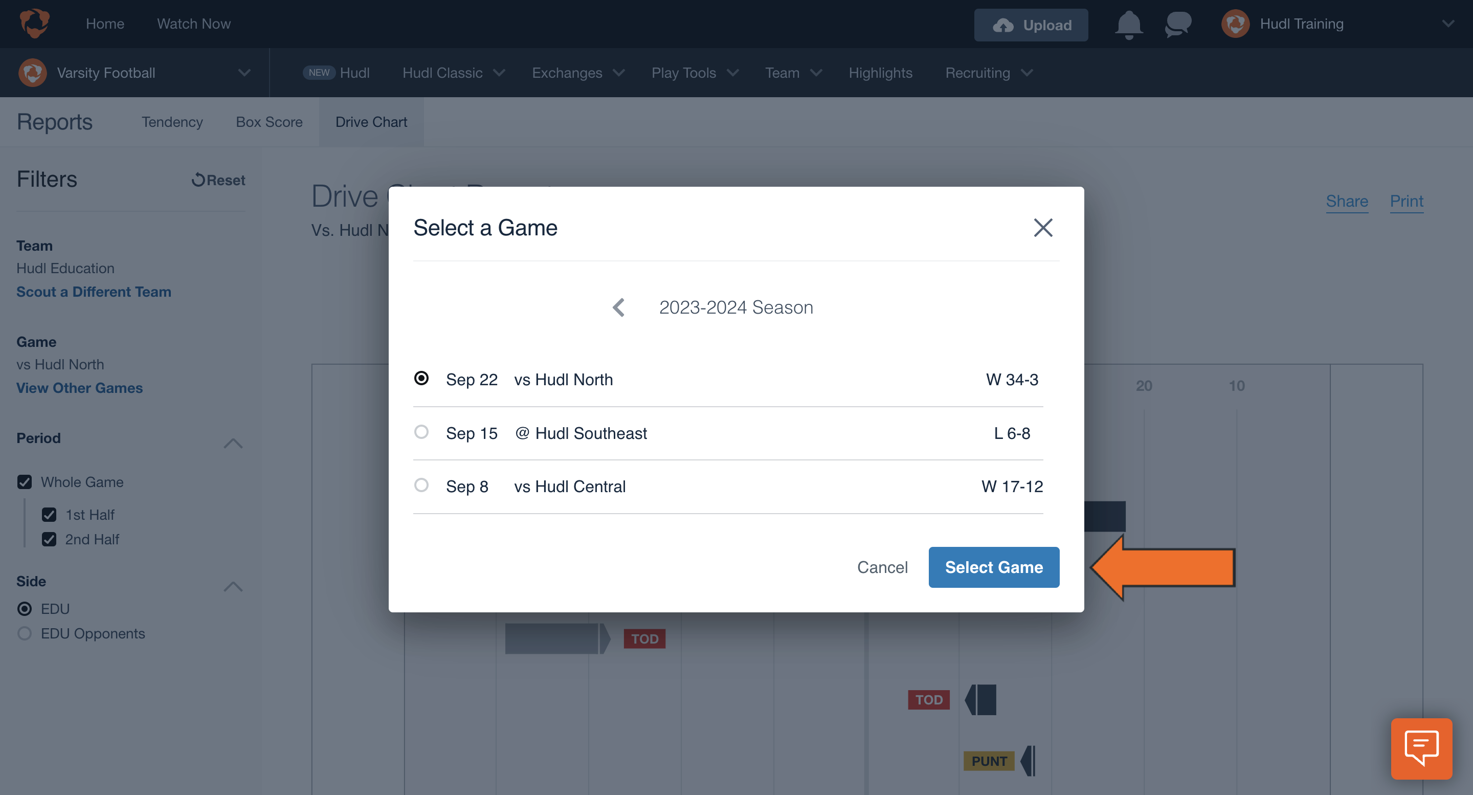 Drive Chart Report • Hudl Support