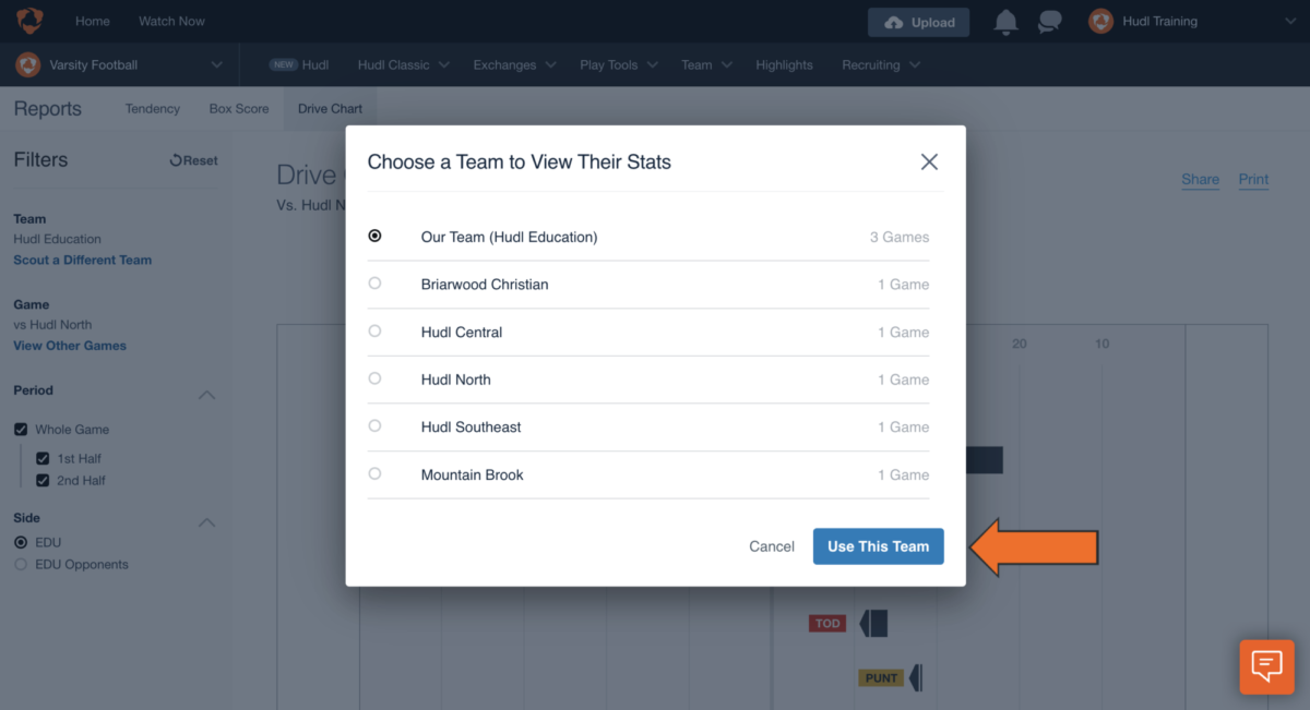Drive Chart Report • Hudl Support