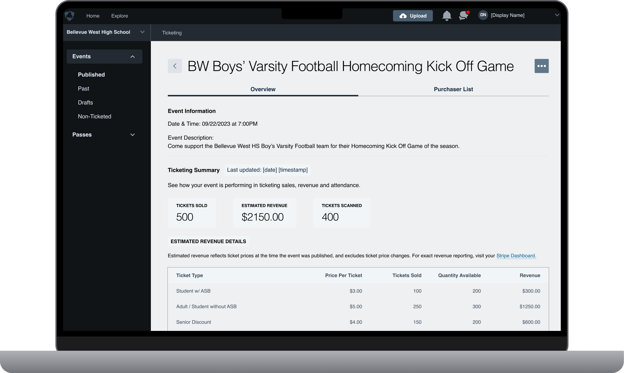 Hudl Tickets: Event Ticketing Software