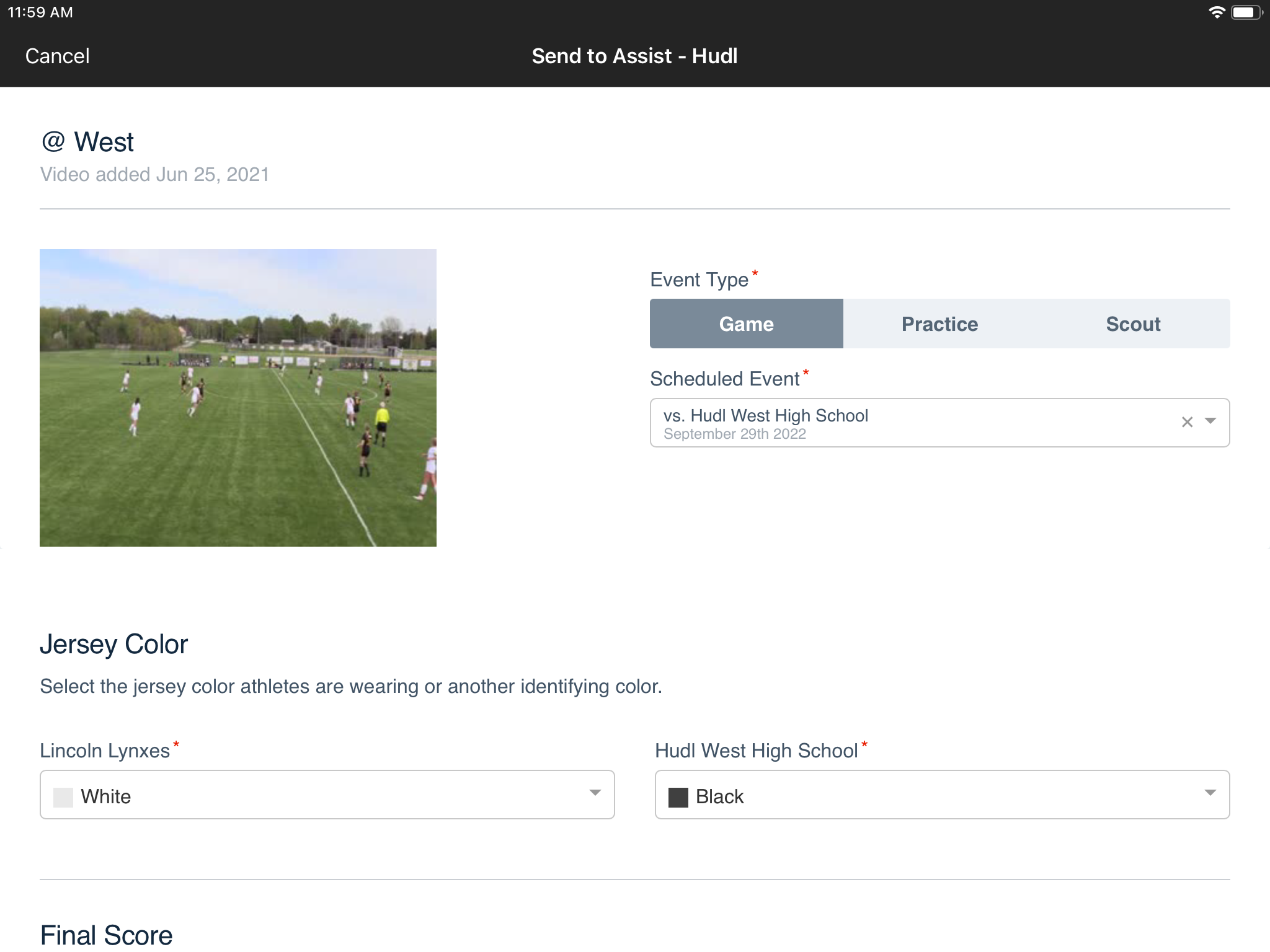 Submit a Game to Hudl Assist • Hudl Support