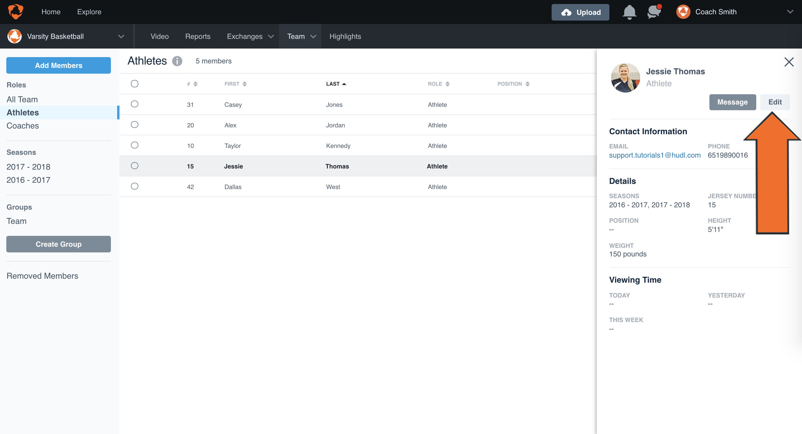 Edit Athlete Information • Hudl Support