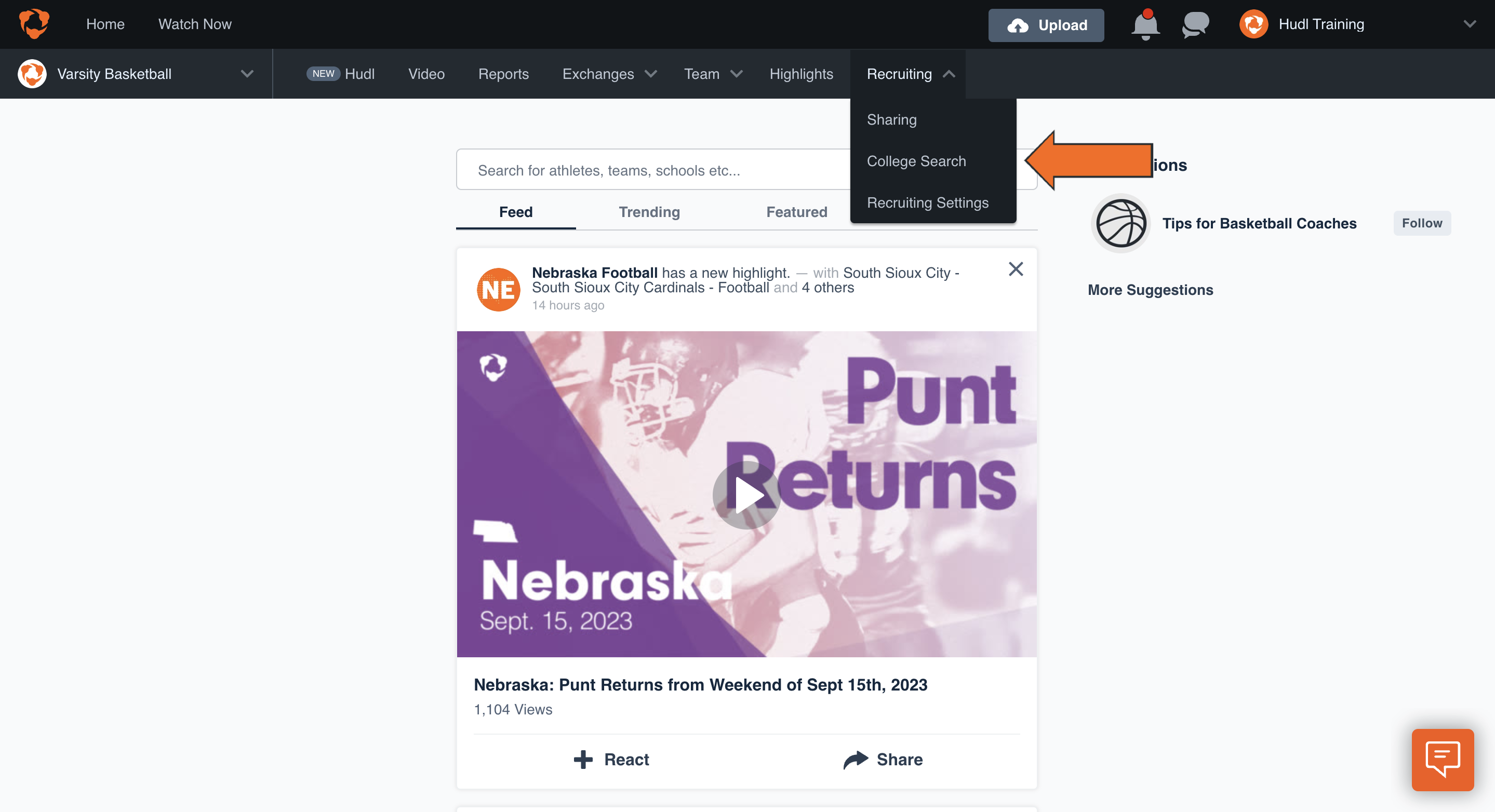 Explore Colleges • Hudl Support
