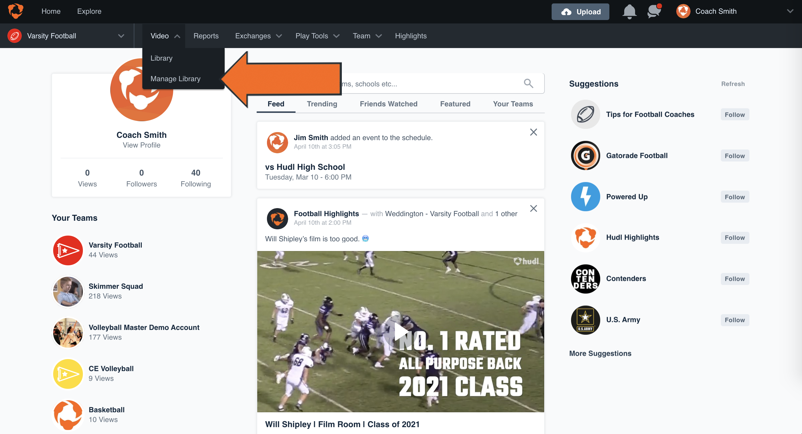 Share Video With A Non Hudl Team • Classic Library • Hudl Support
