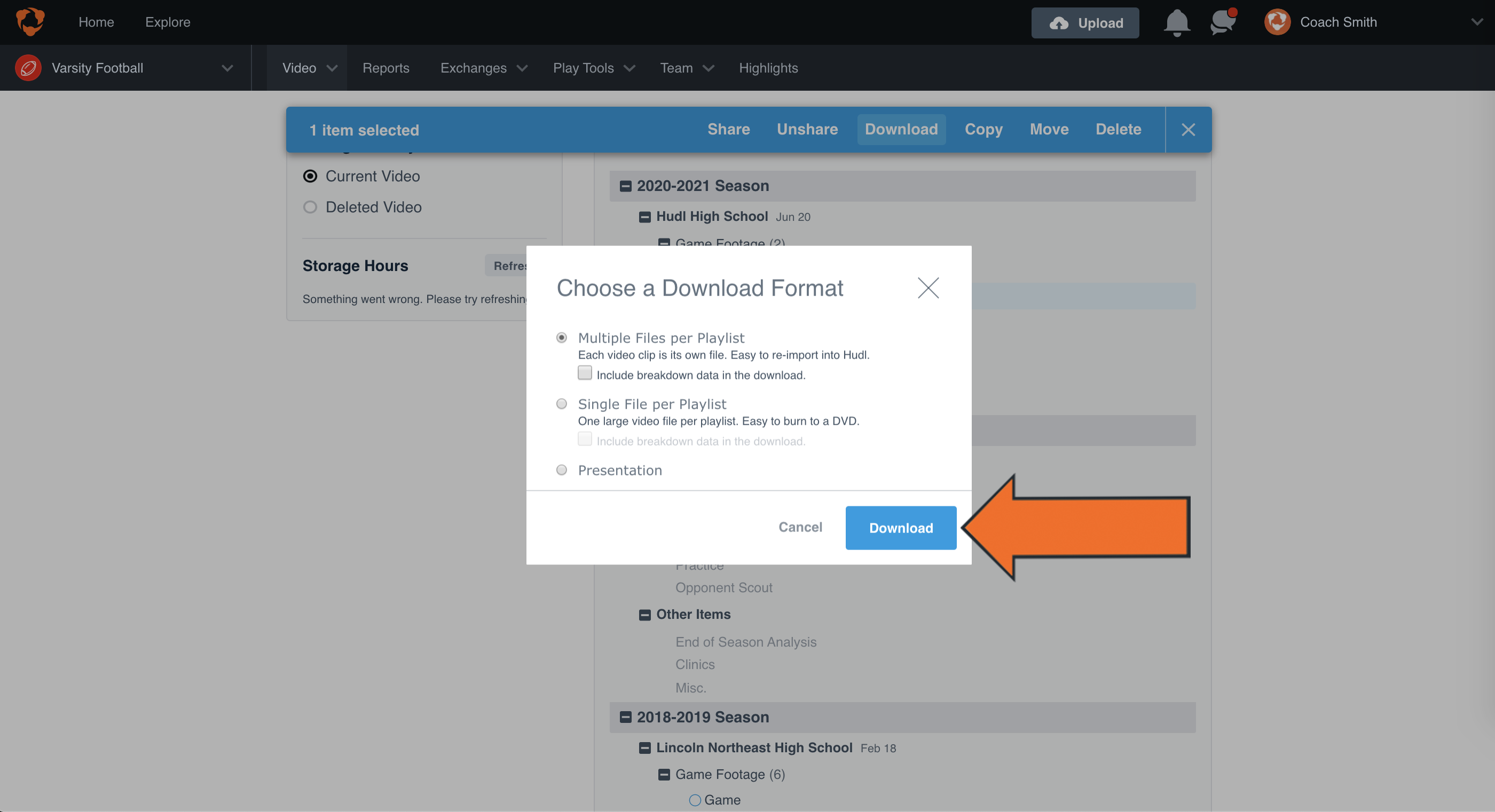 Share Video With A Non Hudl Team • Classic Library • Hudl Support