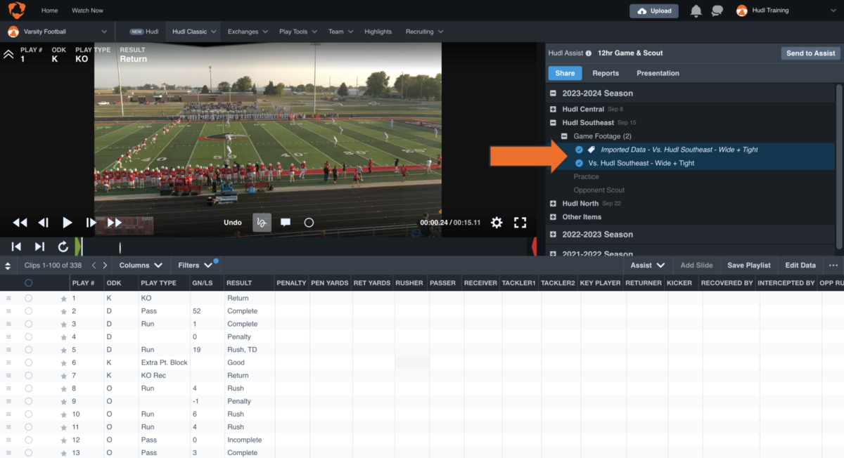Match Tagged Data to Video • Hudl Support