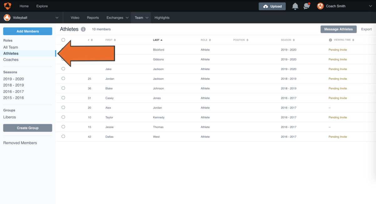 Remove Athletes • Hudl Support