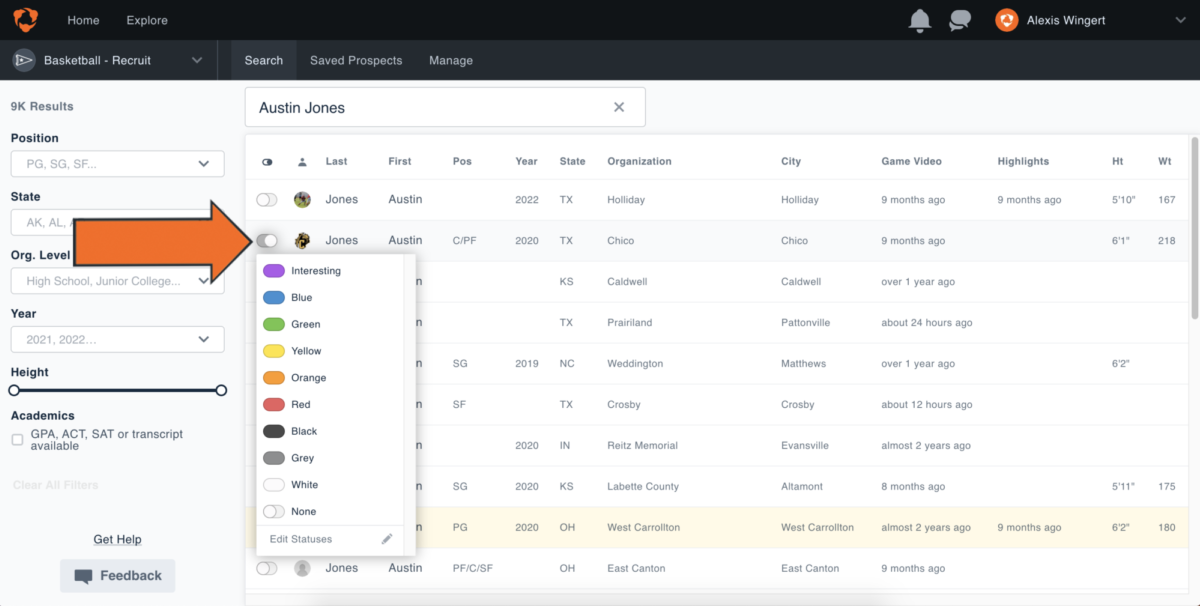 Use Statuses • Hudl Support
