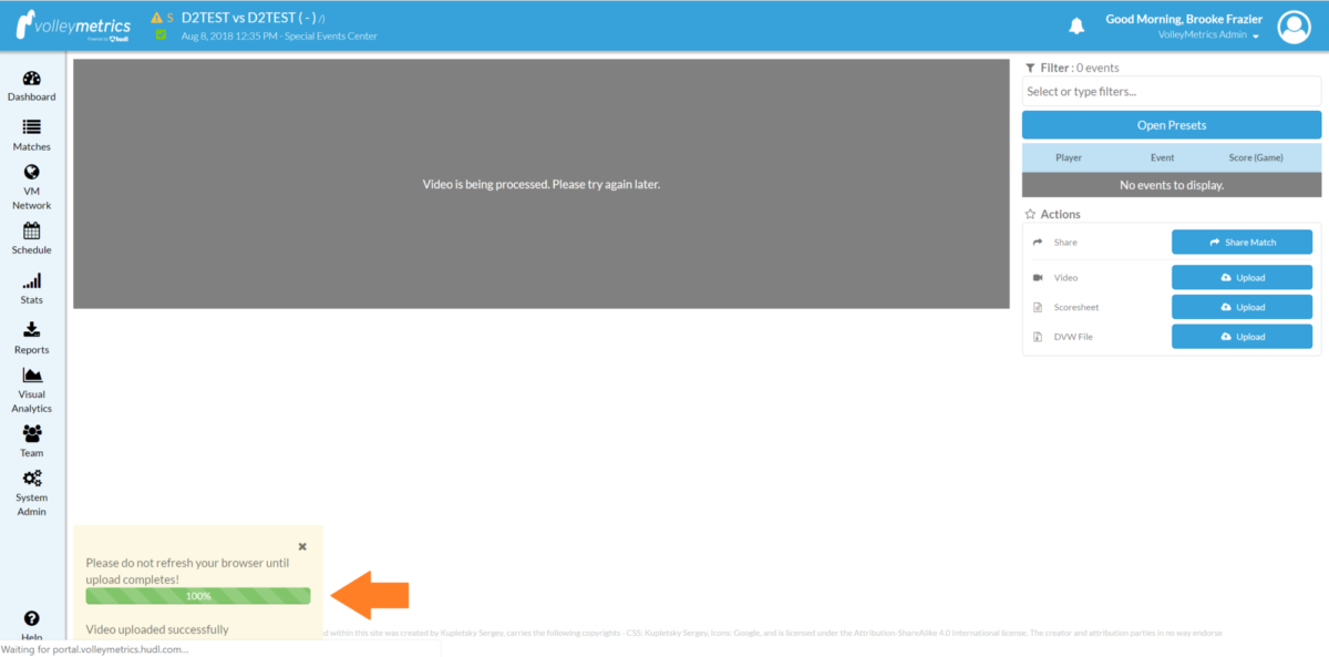 Upload Video to Volleymetrics • Hudl Support