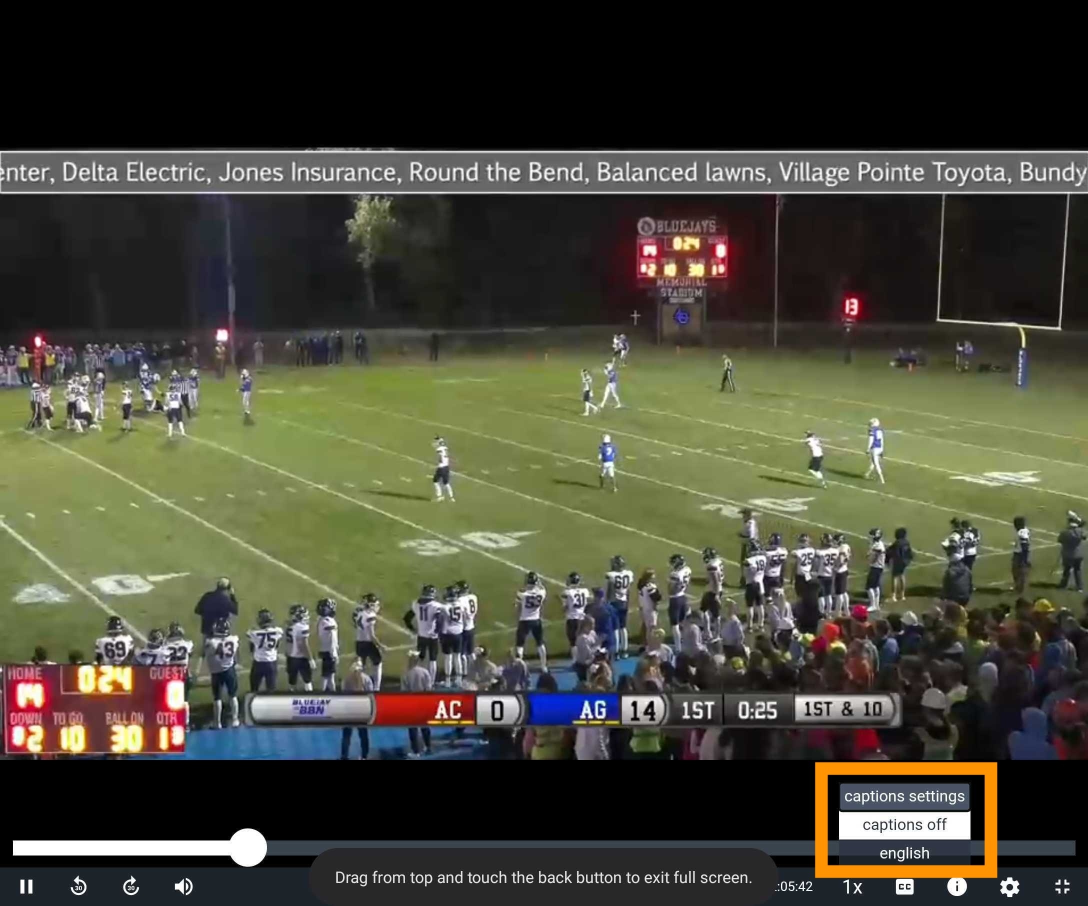 Enable Captions on a Broadcast • Hudl Support