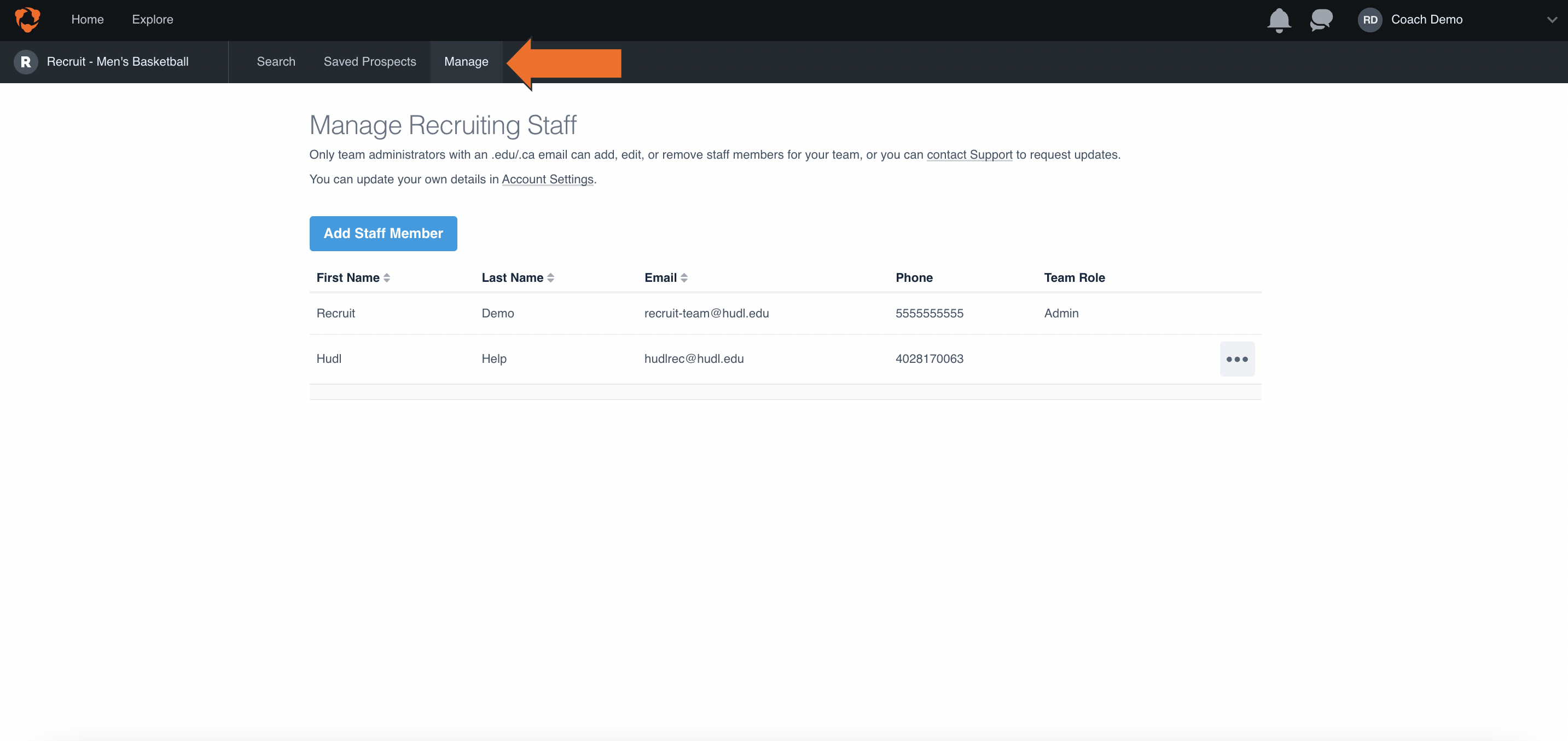 Remove Users • Recruit • Hudl Support