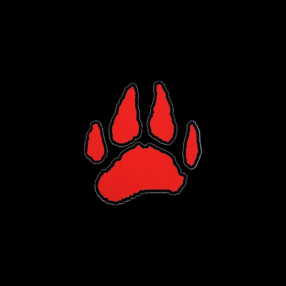 Red Panther Paw Black Background